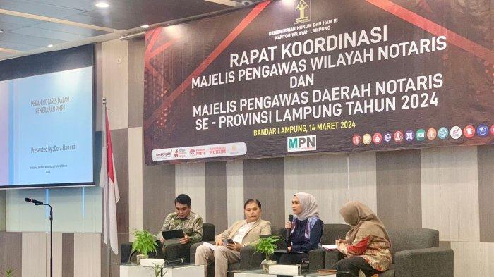 Kanwil Kemenkumham Lampung Gelar Rakor Majelis Pengawas Notaris - Tribunlampung.co.id