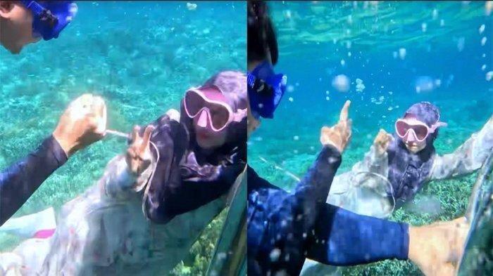 Aksi Ria Ricis Menyelam Pakai Gamis di Laut Jadi Sorotan ...