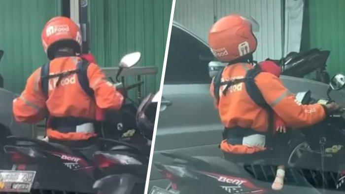 Viral Driver Shopee Food Gendong Anak Sambil Kerja, Videonya Panen ...