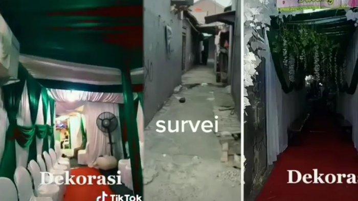 Viral Video Dekorasi Pernikahan di Gang Sempit - Tribunlampung.co.id