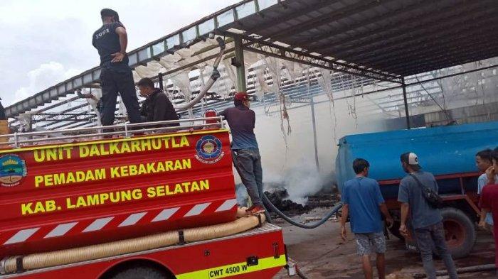 Gudang Sabut Kelapa di Sidomulyo Lampung Selatan Terbakar, Kerugian Capai Ratusan Juta ...