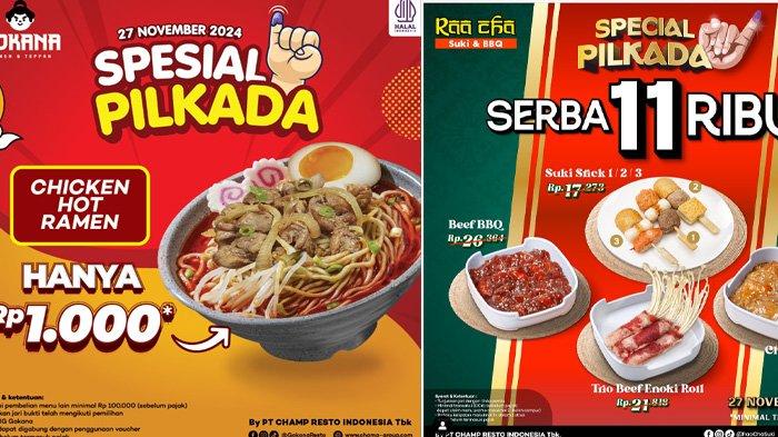 103 Promo Pilkada 2024: Diskon Makanan, Minuman hingga Tempat Wisata ...