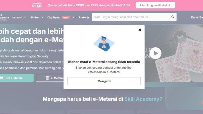 25 Link dan Cara Beli E-Meterai: Skill Academy, Toko Gramedia, Privy, Kantor Pos Hingga Alfamart ...