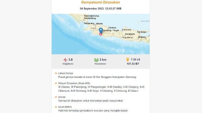 Berita Gempa Hari Ini - Guncangan Terjadi di Kabupaten Bandung dan Aceh ...