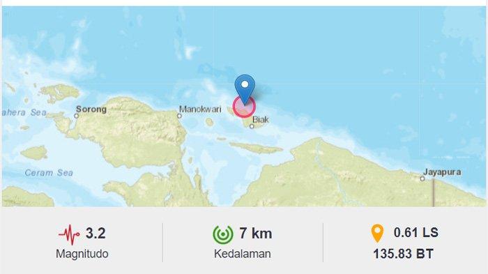 Berita Gempa Hari Ini - Gempa Terkini Magnitudo 3,2 Guncang Supiori ...