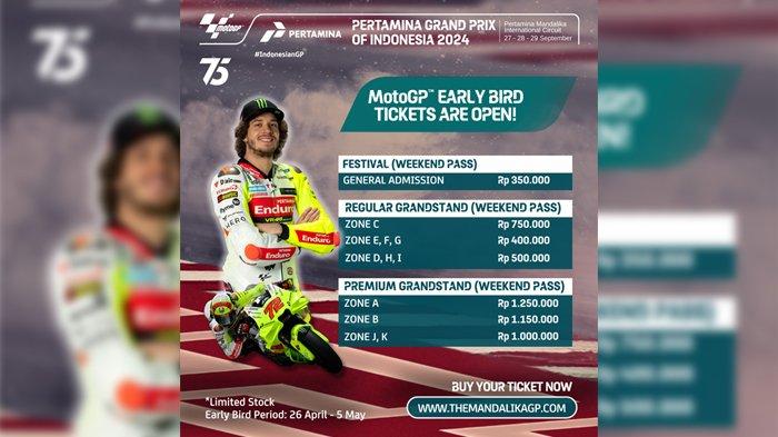 Harga Khusus 50 Persen Periode Early Bird MotoGP Mandalika, Dibanderol Mulai dari Rp350 Ribu ...