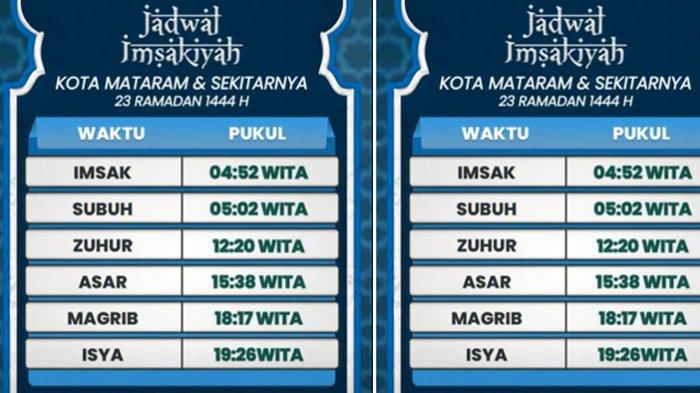 Jadwal Buka Puasa Ramadhan 2023 NTB, Jumat 14 April 2023: Kota Mataram Pukul 18.17 WITA ...