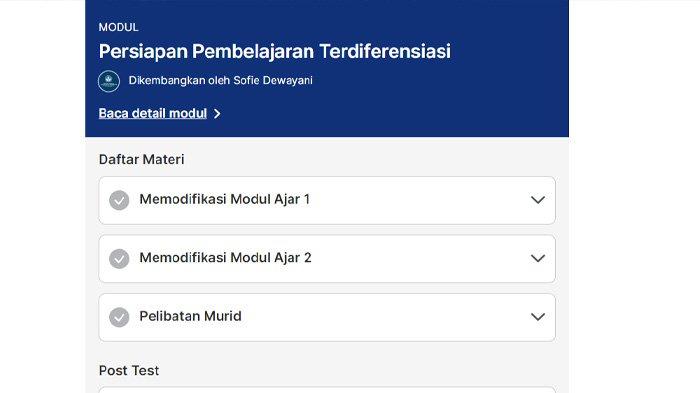 Kunci Jawaban Post Test Modul 2 Diferensiasi dalam Pembelajaran SD ...