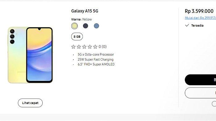 Harga Ponsel Samsung Galaxy A Series Terbaru Januari 2024: Galaxy A15 ...