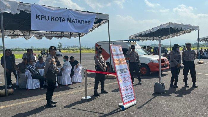 Polda NTB Gelar Simulasi Pengamanan Pemilu 2024 di Eks Bandara Selaparang - Tribunlombok.com