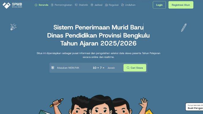 Cara Daftar dan Login Link ppdb-prov-bengkulu.pt-btu.co.id, SPMB ...