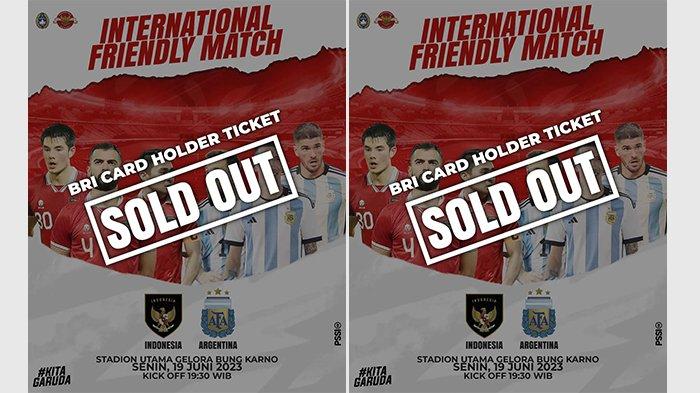 Tiket Timnas Indonesia vs Argentina BRI Card Holder Habis dalam 15 ...