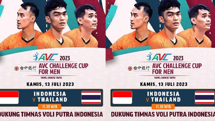 Live Streaming Moji TV Indonesia vs Thailand Top 6 AVC Challenge Cup for Men 2023 Kamis 13 Juli ...