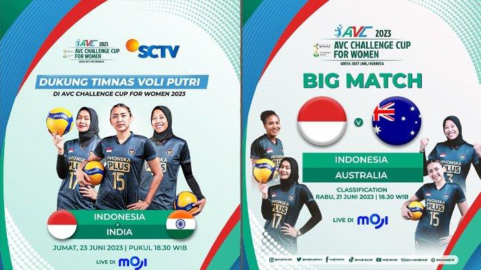 Live Streaming Moji TV Timnas Indonesia vs India AVC Challenge Cup for Women 2023 Jumat 23 Juni ...