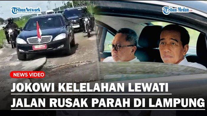 Mobil RI 1 Bejibaku Lintasi Jalanan Rusak di Lampung, Ekspresi Wajah Masam Pak Jokowi Langsung ...