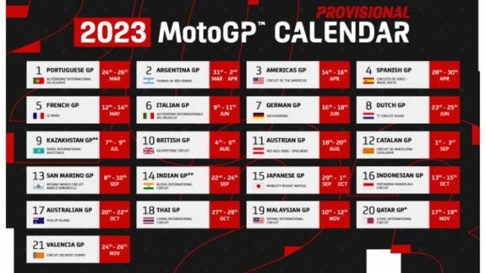 LENGKAP Jadwal Sementara MotoGP 2023: Sirkuit Mandalika Tuan Rumah Seri ... LENGKAP Jadwal Sementara MotoGP 2023: Sirkuit Mandalika Tuan Rumah Seri ...