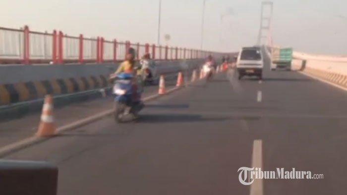 Sejumlah Pemotor Terekam Video Melawan Arus di Jalur Mobil Jembatan Suramadu, Hindari Operasi ...