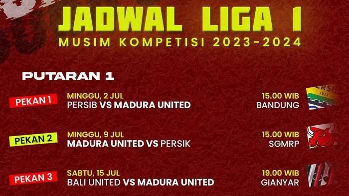 Jadwal Madura United vs Persik Siaran Langsung di Vidio.com Minggu 9 Juli 2023 Pukul 15.00 WIB ...