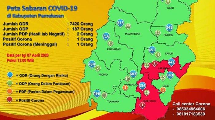 UPDATE Peta Sebaran Virus Corona di Pamekasan Madura, Jumlah ODR ...