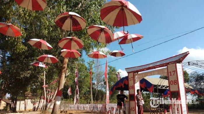 Meriahkan HUT RI ke 74, Warga Pamekasan Hiasi Desanya Bernuansa Merah ...