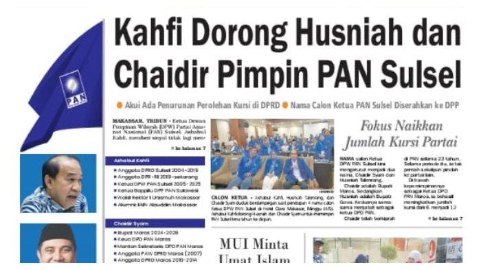 Kahfi Dorong Husniah dan Chaidir Pimpin PAN Sulsel - Tribun-timur.com
