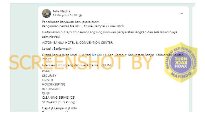 Cek Fakta: Lowongan Kerja Hotel Aston - Tribun-timur.com