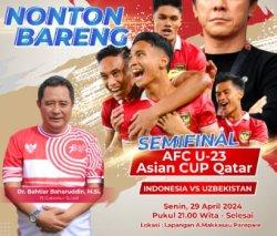 Pj Gubernur Sulsel Nobar Indonesia vs Uzbekistan di Lapangan Andi ...