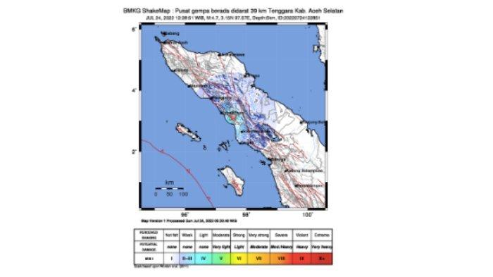 Gempa Bumi Terkini Hari Ini di Aceh, BMKG Sampaikan Pusat dan Magnitudo ...