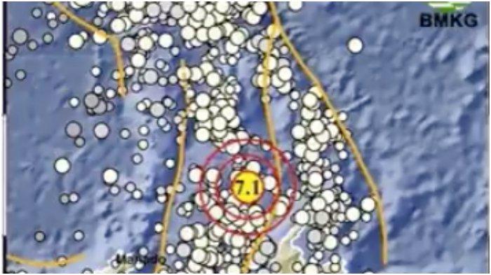 BMKG: Gempa Bumi 7,1 SR di Melonguane Sulut, Terasa di Manado - Ternate Hari Ini, Info soal ...