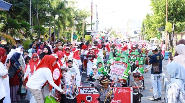 Gemasnya Anak Paud dan TK di Pinrang Ikut Karnaval Peringati HUT ke-78 RI - Tribun-timur.com