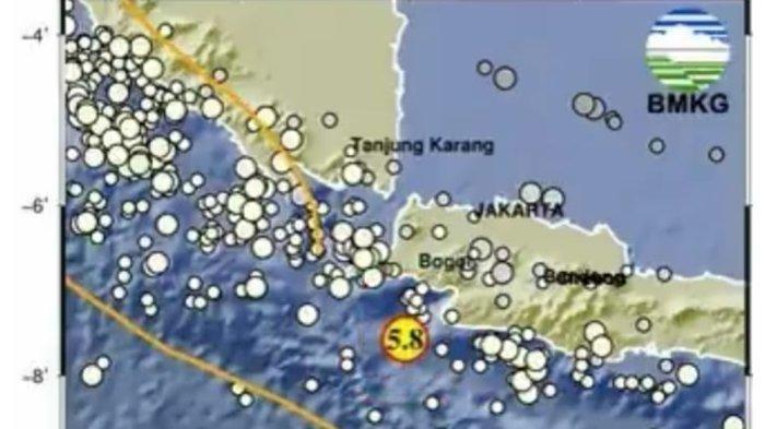 Gempa Banten 5,7 Magnitudo Hari Ini, Dirasakan di Jakarta Bogor dan Depok, Bepotensi Gempa ...