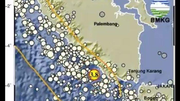 Gempa Bumi Baru Saja Guncang Lampung, Info BMKG Kekuatan Gempa M 3.8 di Barat Daya Pesisir Barat ...