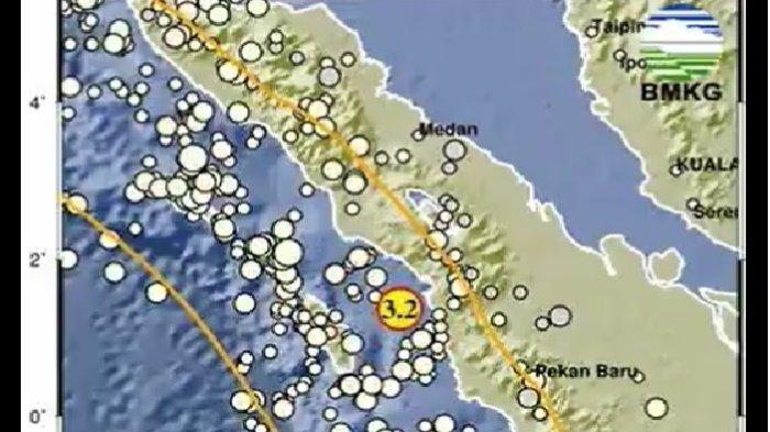 Gempa Bumi Magnitudo 3.2 Terjadi di Sumut, Info BMKG: Jarak 56 Kilometer di Barat Daya - Tribun ...