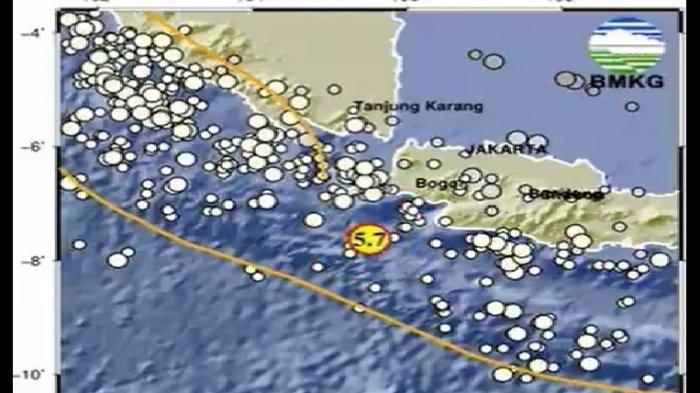 Gempa Bumi Magnitudo 5.7 Guncang Muarabinuangeun Banten, BMKG: Tidak Berpotensi Tsunami - Tribun ...