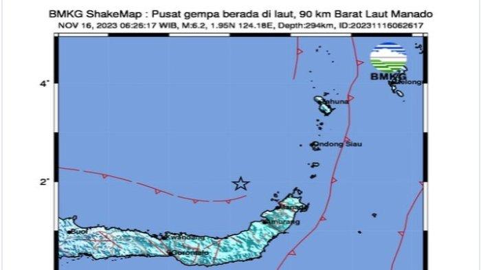 Update Gempa Bumi M 6.2 di Barat Laut Manado, Gempa Kuat Dirasakan ...