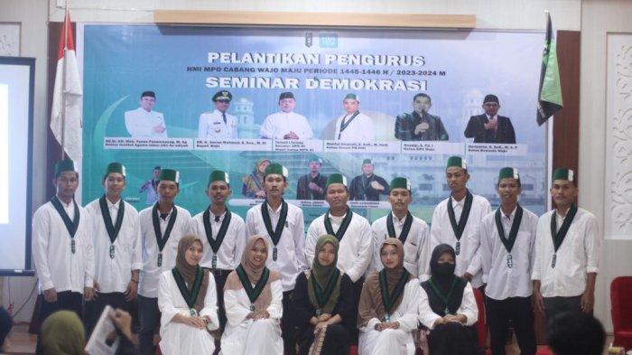 Tamsil Linrung, Amran Mahmud, Rektor IAI As'adiyah Kumpul di Pelantikan HMI MPO Cabang Wajo Maju ...