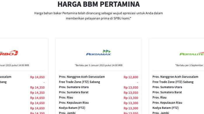 Turun, Harga BBM Pertamax Turbo, Pertamina Dex, Dexlite Hari Ini 3 Januari 2023 di MyPertamina ...