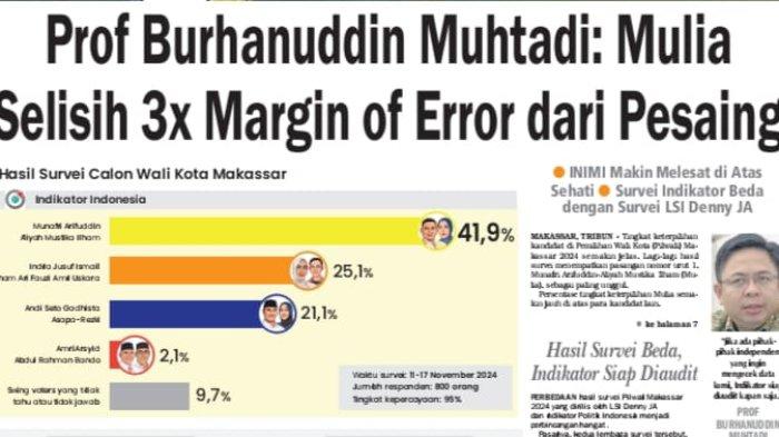 Prof Burhanuddin Muhtadi: Mulia Selisih 3 Kali Margin of Error dari ...