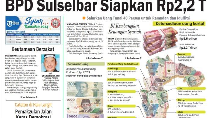 BPD Sulselbar Salurkan 40 Persen Uang Tunai - Tribun-timur.com