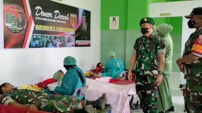 Target 250, Kodim 1409 Gowa Gelar Donor Darah Dalam Rangka HUT Ke-65 Kodam XIV Hasanuddin ...