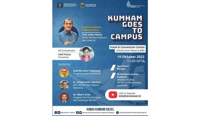 Kemenkumham RI Akan Gelar Kumham Goes To Kampus di Makassar - Tribun ...