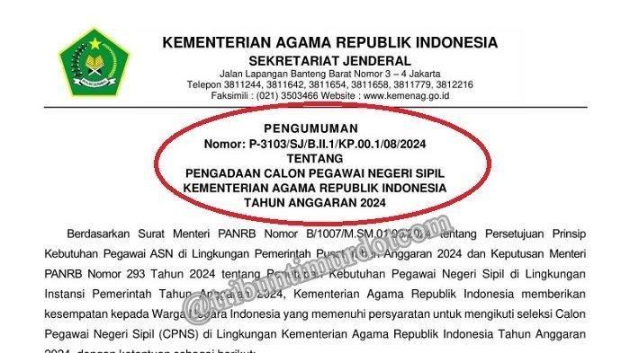 Link Download Rincian Jabatan dan Formasi CPNS Kemenag 2024 - Tribun-timur.com