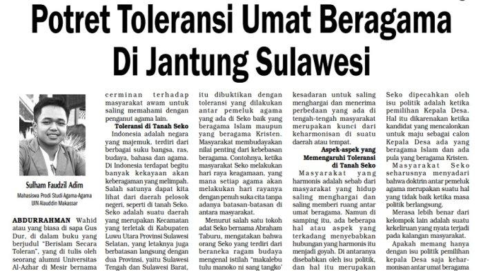 Potret Toleransi Umat Beragama di Jantung Sulawesi - Tribun-timur.com