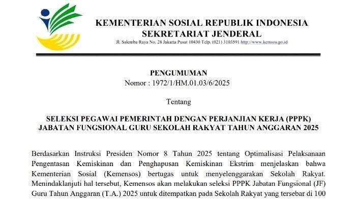 Gaji dan Tunjangan Sertifikasi Guru PPPK 2025 Sekolah Rakyat, Pendaftaran Ditutup Hari Ini ...