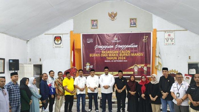 Suhartina Batal Karena TMS, Chaidir Syam-Muetazim Resmi Daftar Paslon Bupati/Wakil di KPU Maros ...