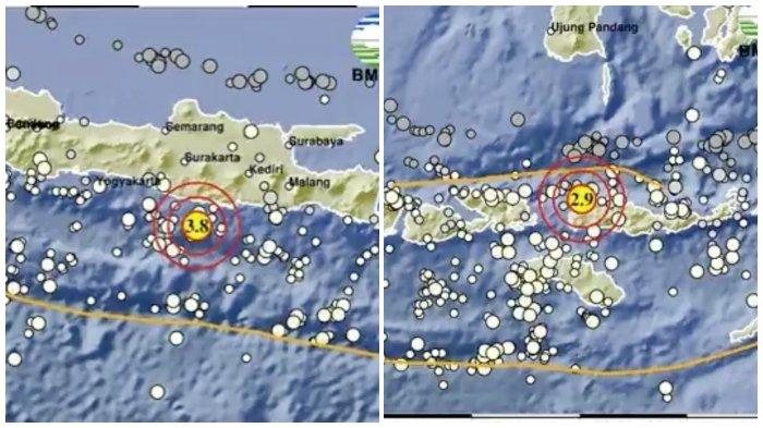 Gempa Bumi Terjadi di Pacitan Jawa Timur dan Labuan Bajo NTT, Kekuatan 3.8 SR, Kedalaman 26 Km ...