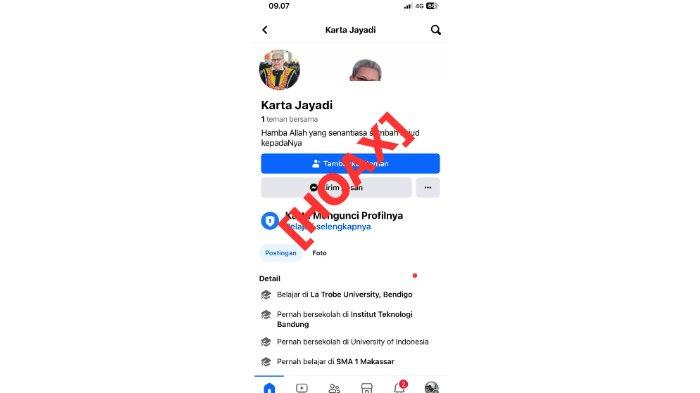 Waspada! Penipuan Online Atas Nama Rektor UNM Prof Karta Jayadi Minta Donasi Palsu - Tribun ...