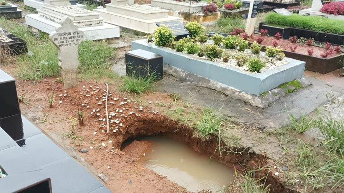 Sejumlah Kuburan di Pemakaman Khusus Covid-19 Macanda Gowa Amblas - Tribun-timur.com