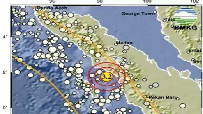 Baru Saja Gempa Bumi M 3.2 Guncang Sumut, BMKG: Pusat Gempa Barat Laut Sibolga - Tribun-timur.com