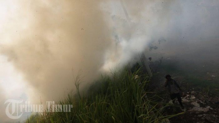 FOTO: Kebakaran Rumput Kawasan Tanjung Bunga Makassar - Tribun-timur.com